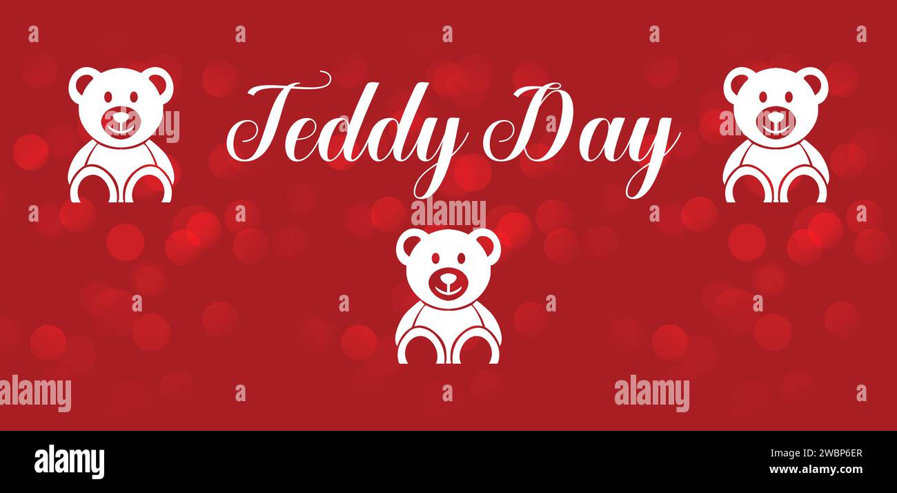 Happy Teddy Day Stylish Text illustration Design Stock Vector Image ...