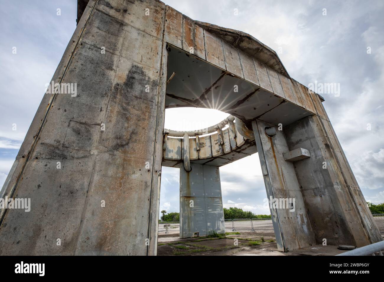 A close-up view of the launch pedestal still standing at Launch Complex ...