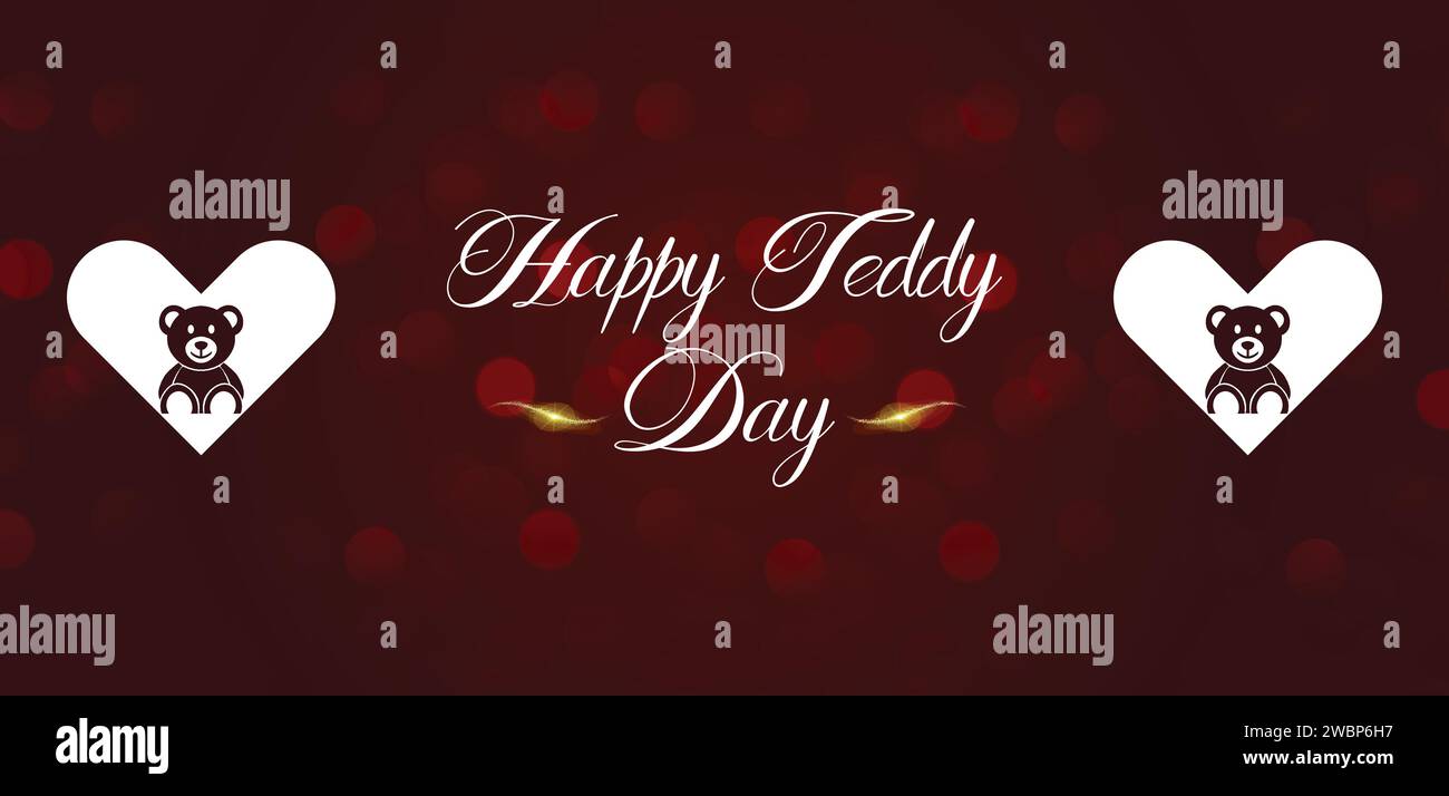 Happy Teddy Day Stylish Text illustration Design Stock Vector Image ...