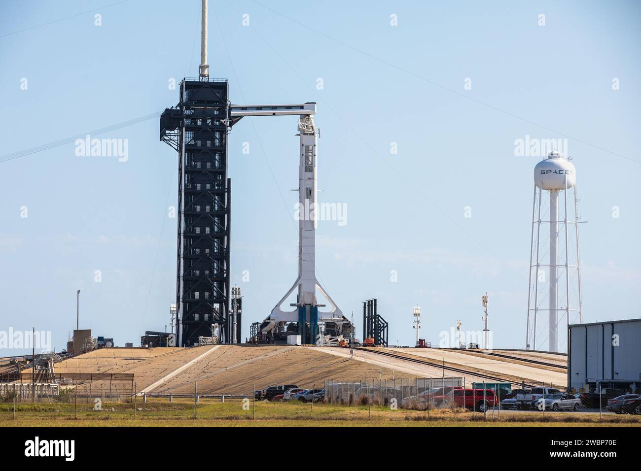SpaceX’s Crew Dragon spacecraft, atop the company’s Falcon 9 rocket ...