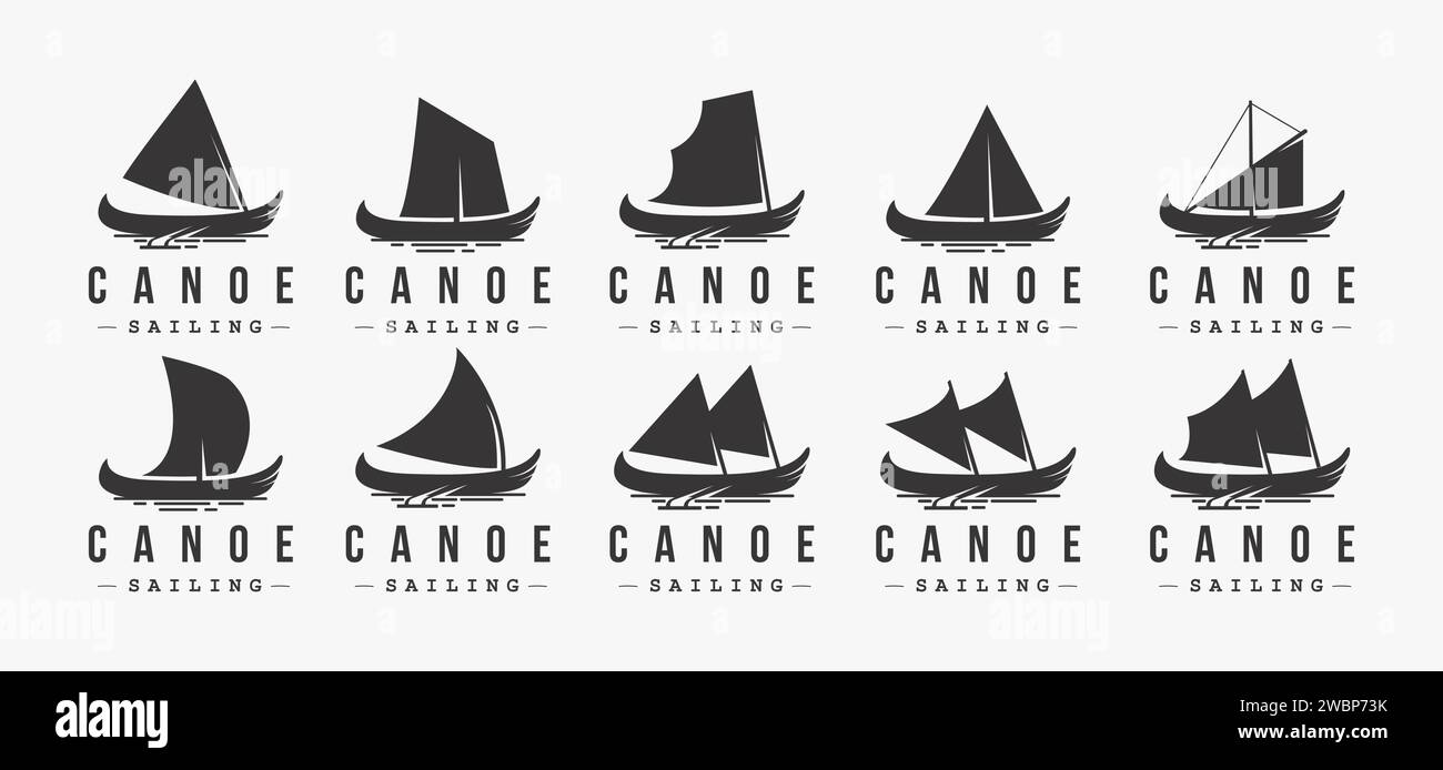 Canoe with sail Black and White Stock Photos & Images - Alamy