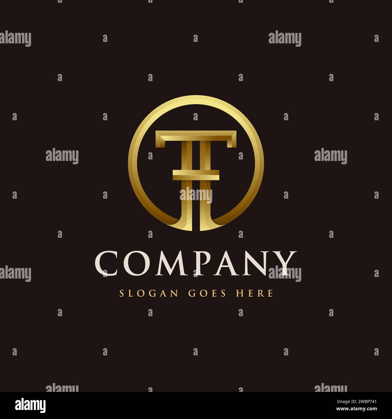 Gold Letter TH logo icon, letter HT logo icon vector template on dark ...
