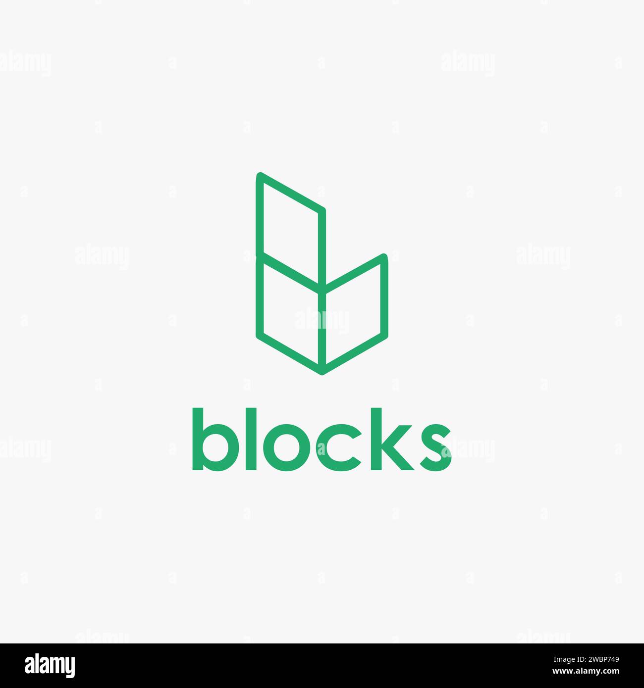 Abstract Constructive Letter B for blocks logo icon vector on white ...