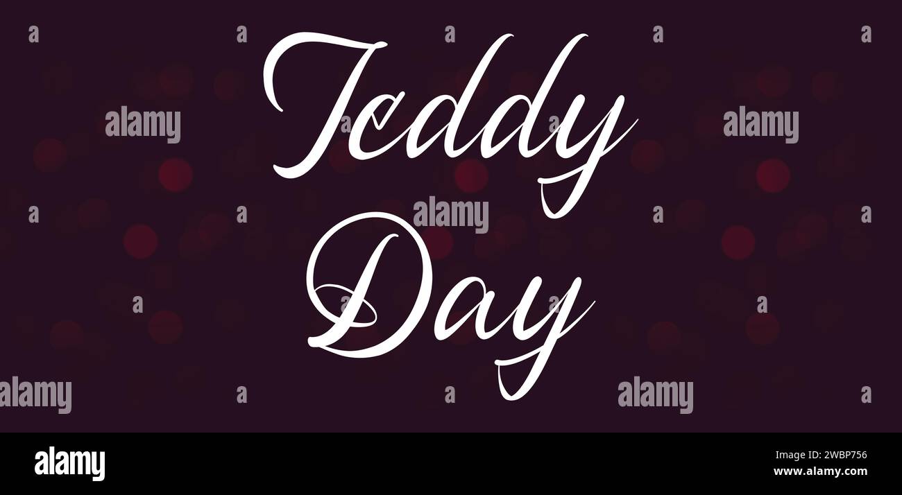 Happy Teddy Day Stylish Text illustration Design Stock Vector Image ...