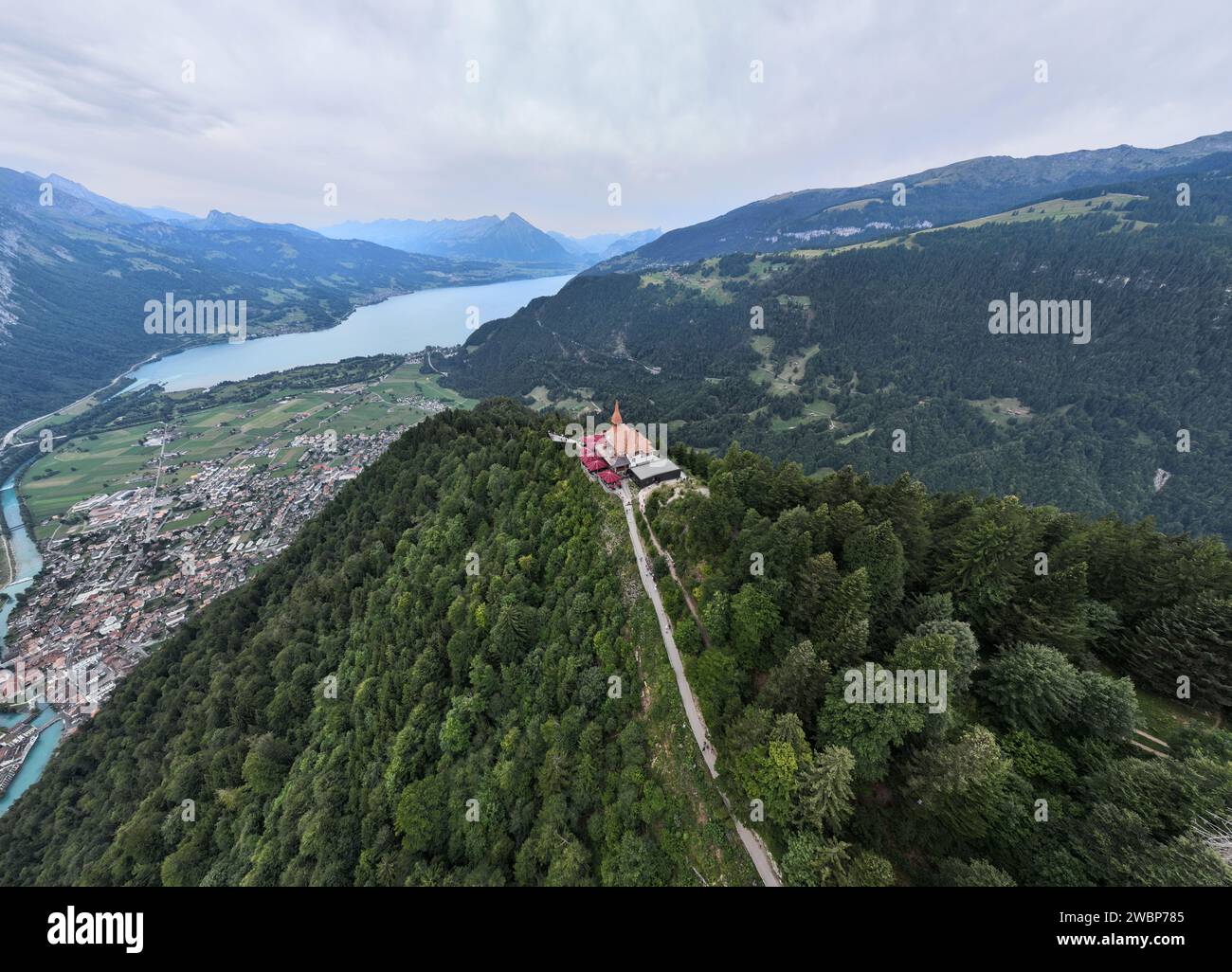 View of the city of Interlaken, from Harder Klum, the top of Interlaken ...