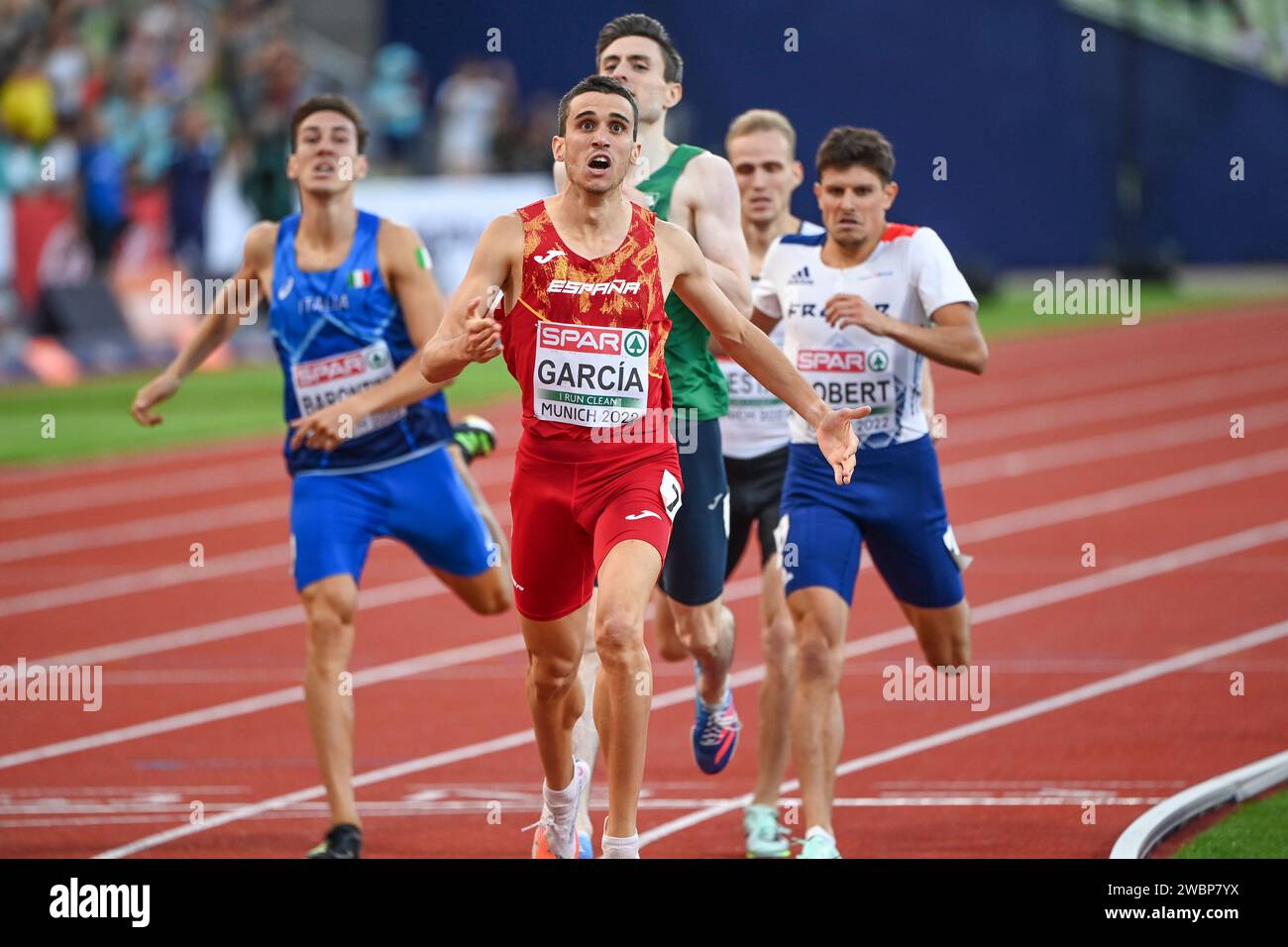 Mariano Garcia (Spain). 800m Gold Medal. European Championships Munich ...