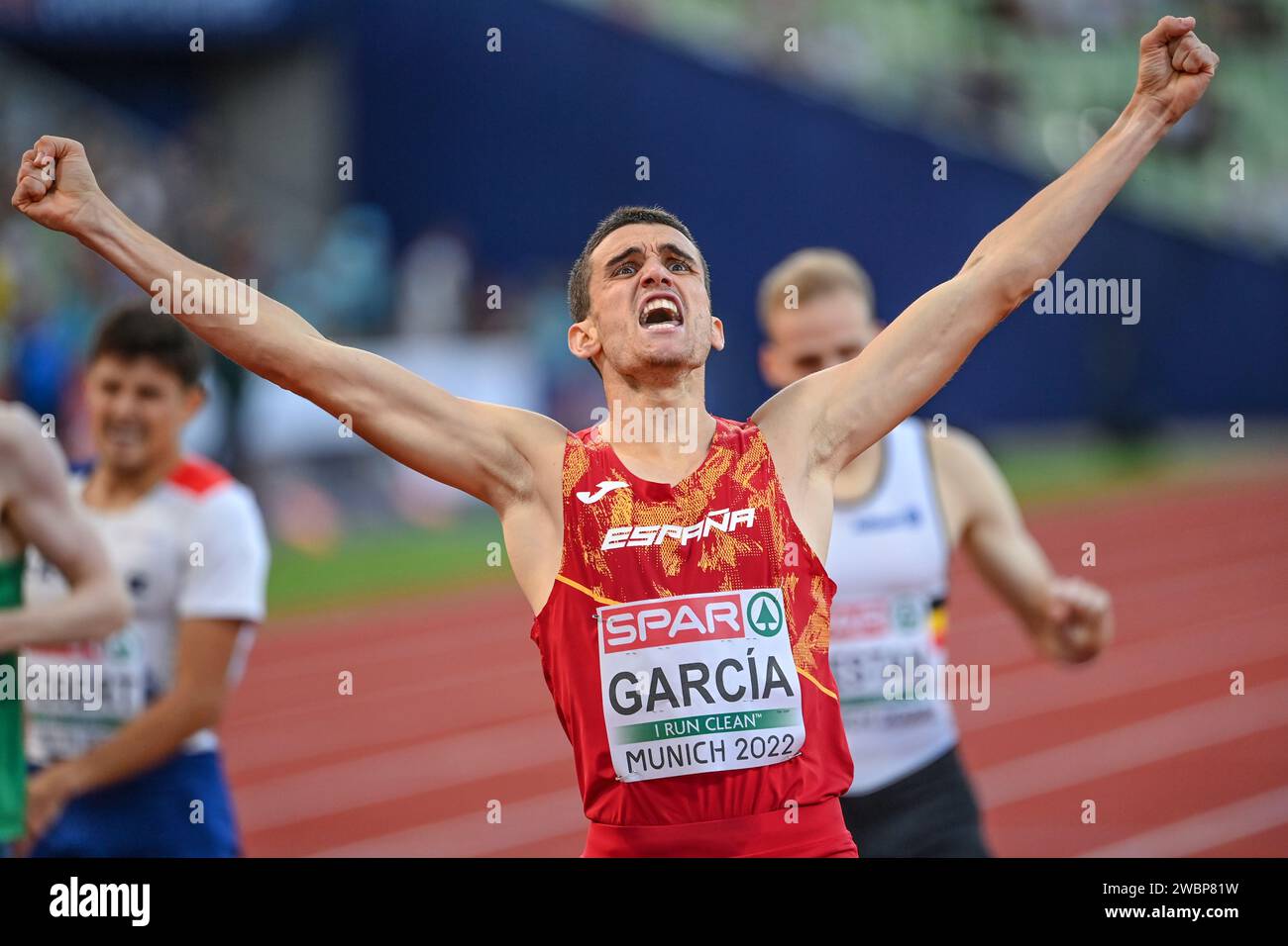 Mariano Garcia (Spain). 800m Gold Medal. European Championships Munich ...
