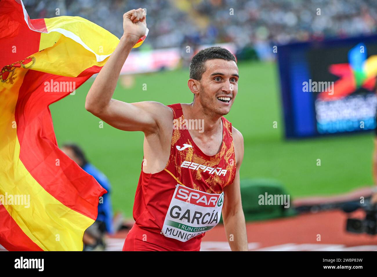 Mariano Garcia (Spain). 800m Gold Medal. European Championships Munich ...