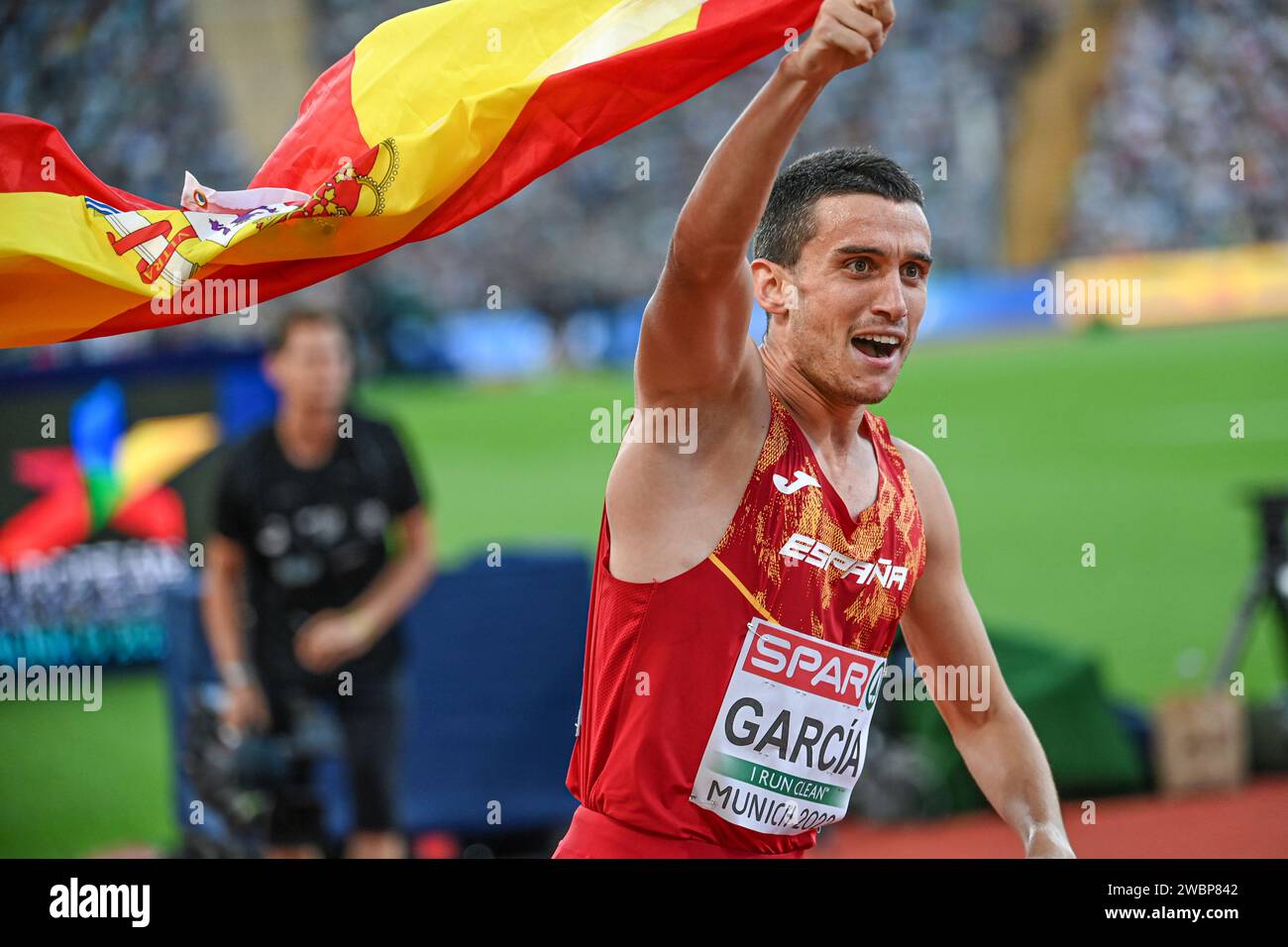 Mariano Garcia (Spain). 800m Gold Medal. European Championships Munich ...