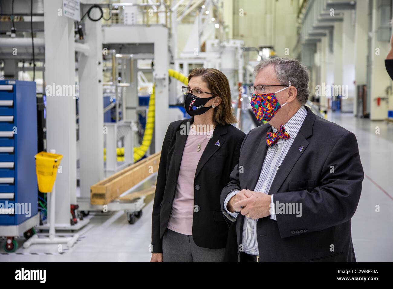 Catherine Koerner, at left, NASA Orion Program manager, along with ...