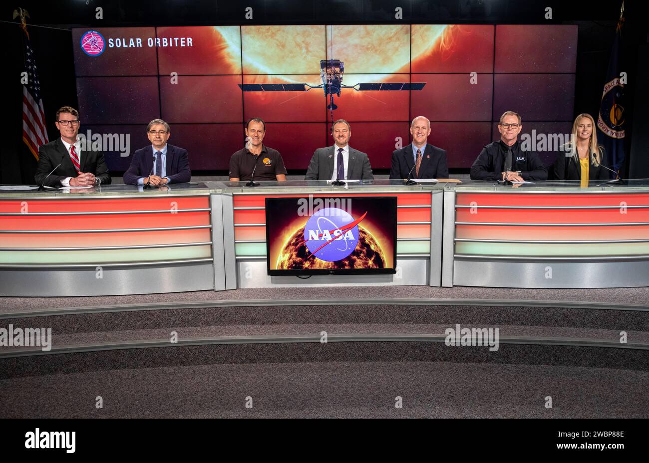 Derrol Nail, far left, NASA Communications, moderates a prelaunch news ...