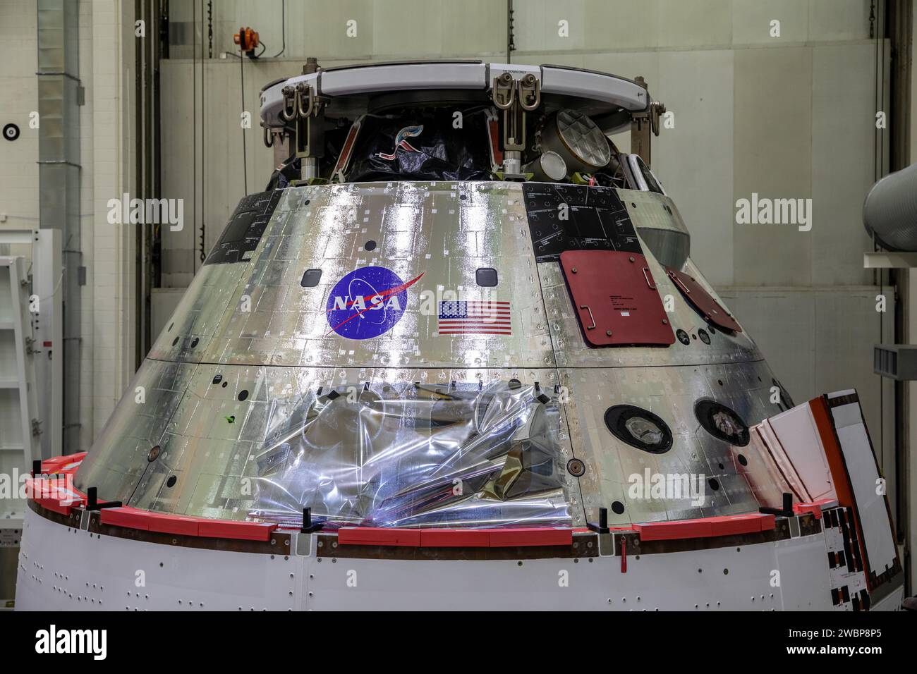 The NASA insignia, also called the “meatball,” and the American Flag ...