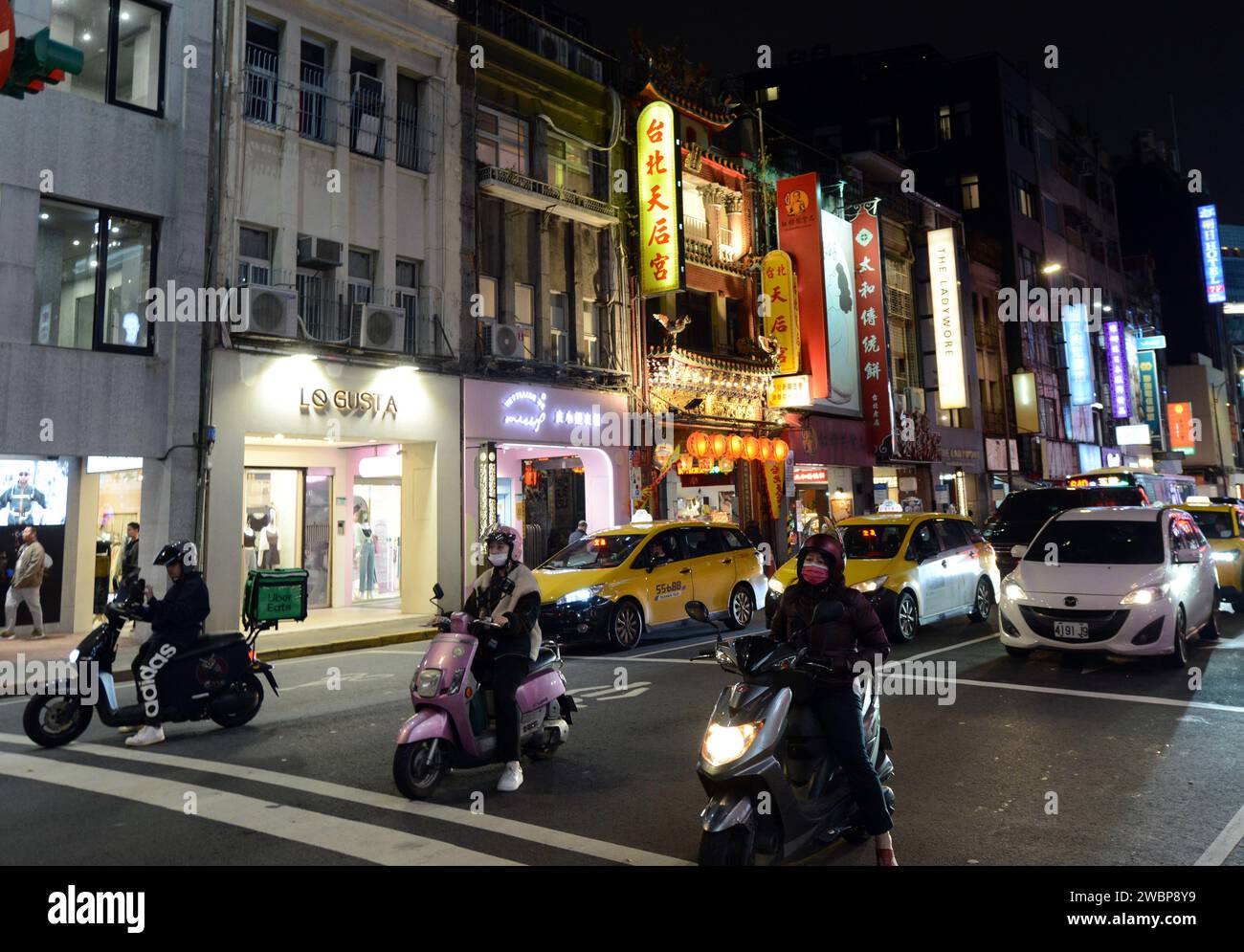 The vibrant Ximending shopping neighborhood in Taipei, Taiwan Stock ...