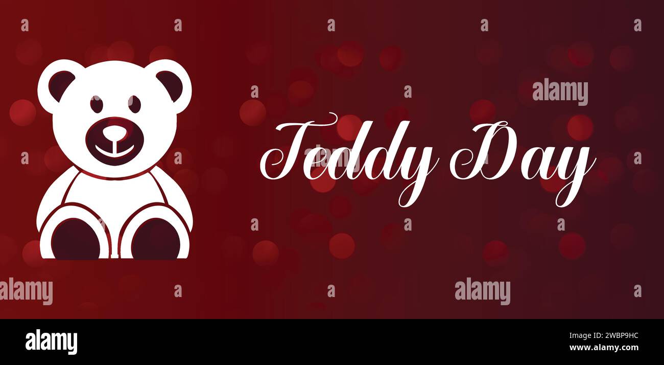 Happy Teddy Day Stylish Text illustration Design Stock Vector Image ...