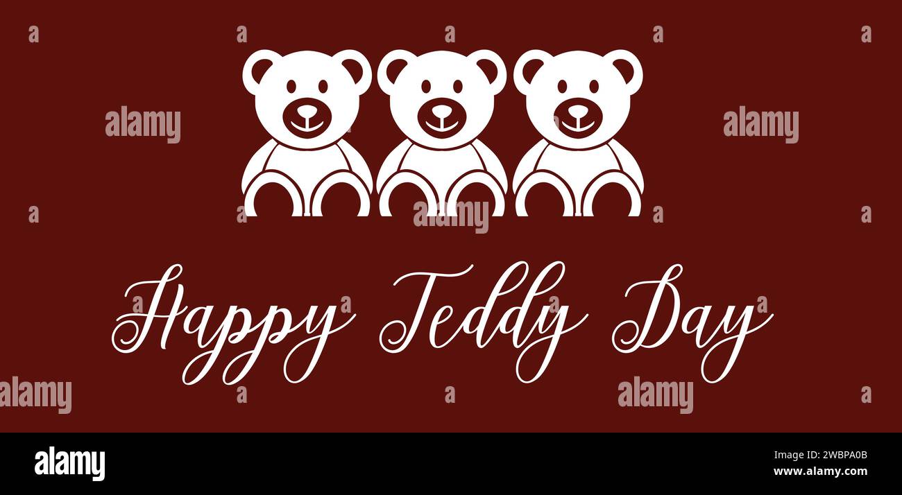 Happy Teddy Day Stylish Text illustration Design Stock Vector Image ...