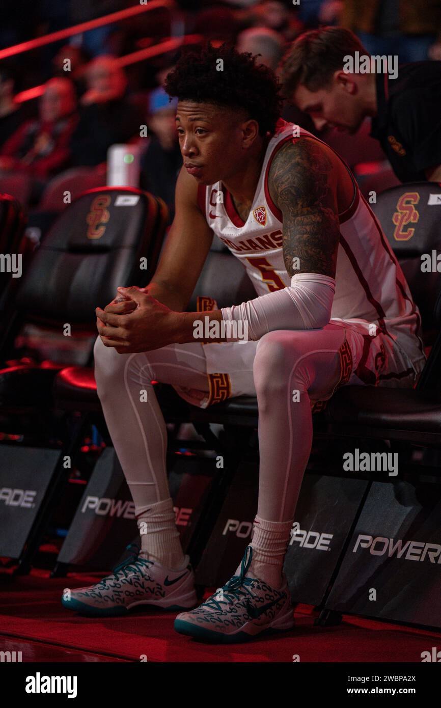 USC Trojans guard Boogie Ellis (5) during pregame announcements in a ...