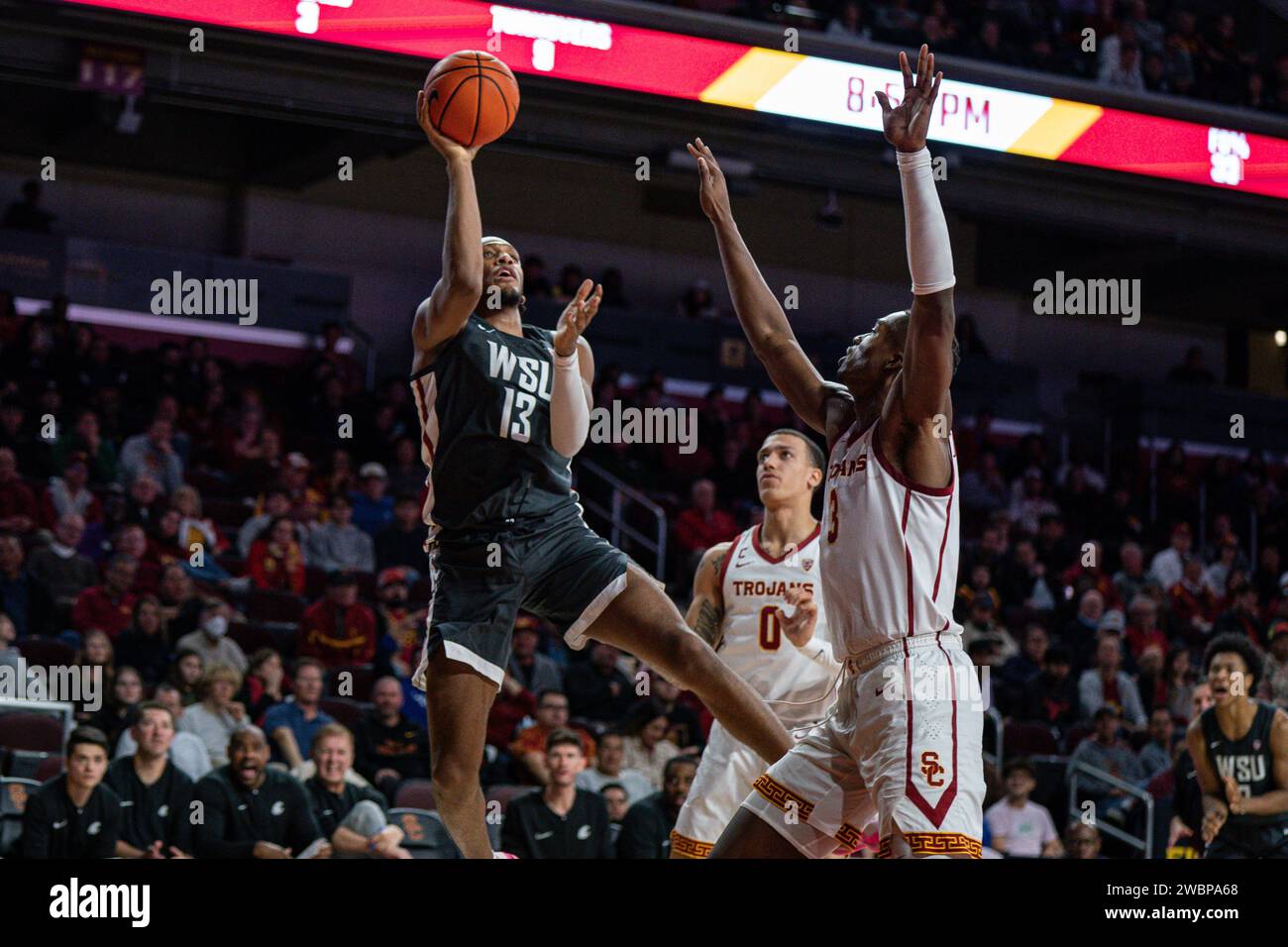 Washington State Cougars forward Isaac Jones (13) shoots over USC ...