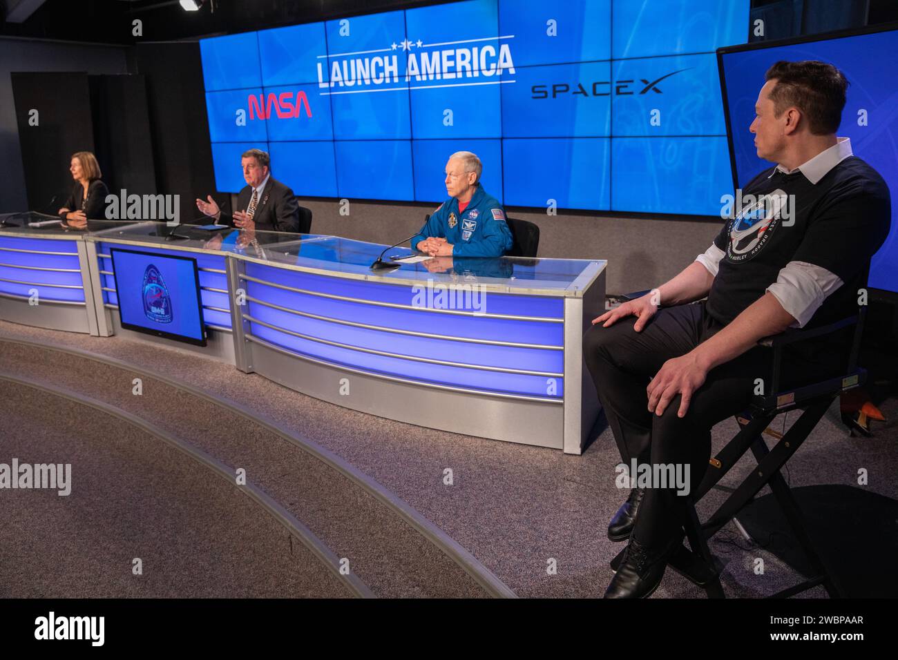 Inside the Press Site auditorium at NASA’s Kennedy Space Center in ...