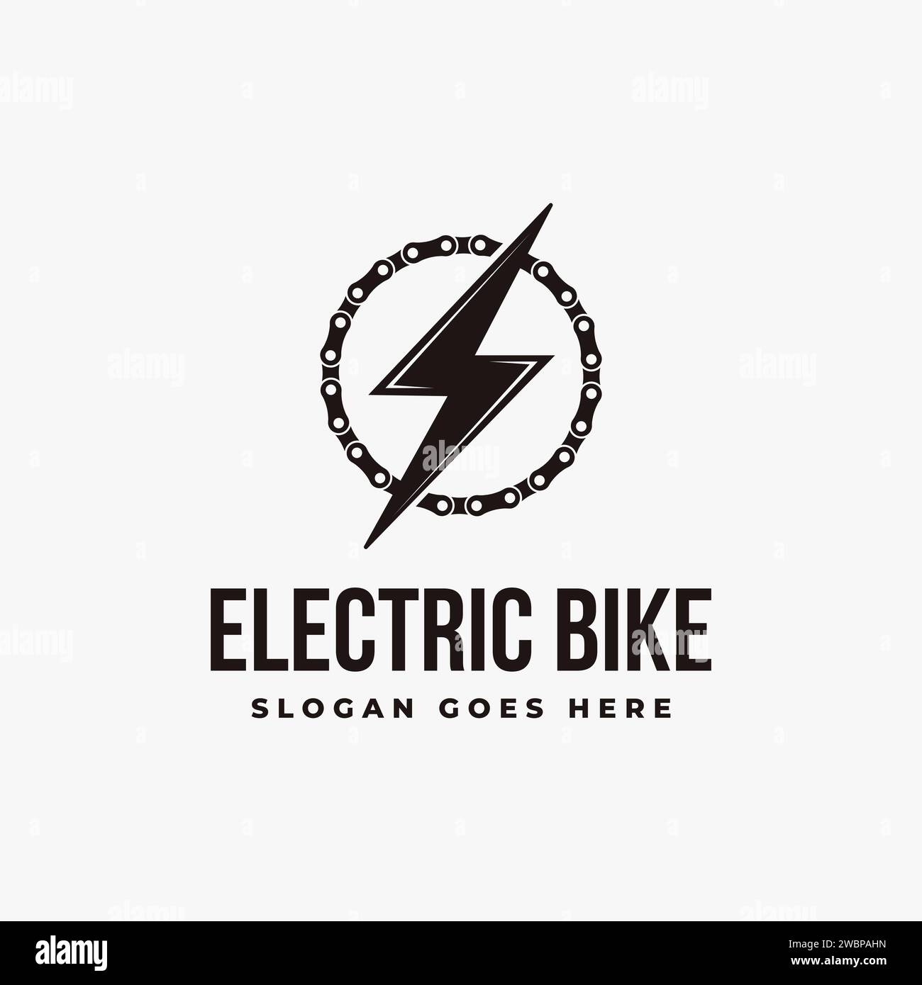 Abstract minimalist electric bicycle, electric bike logo icon vector ...