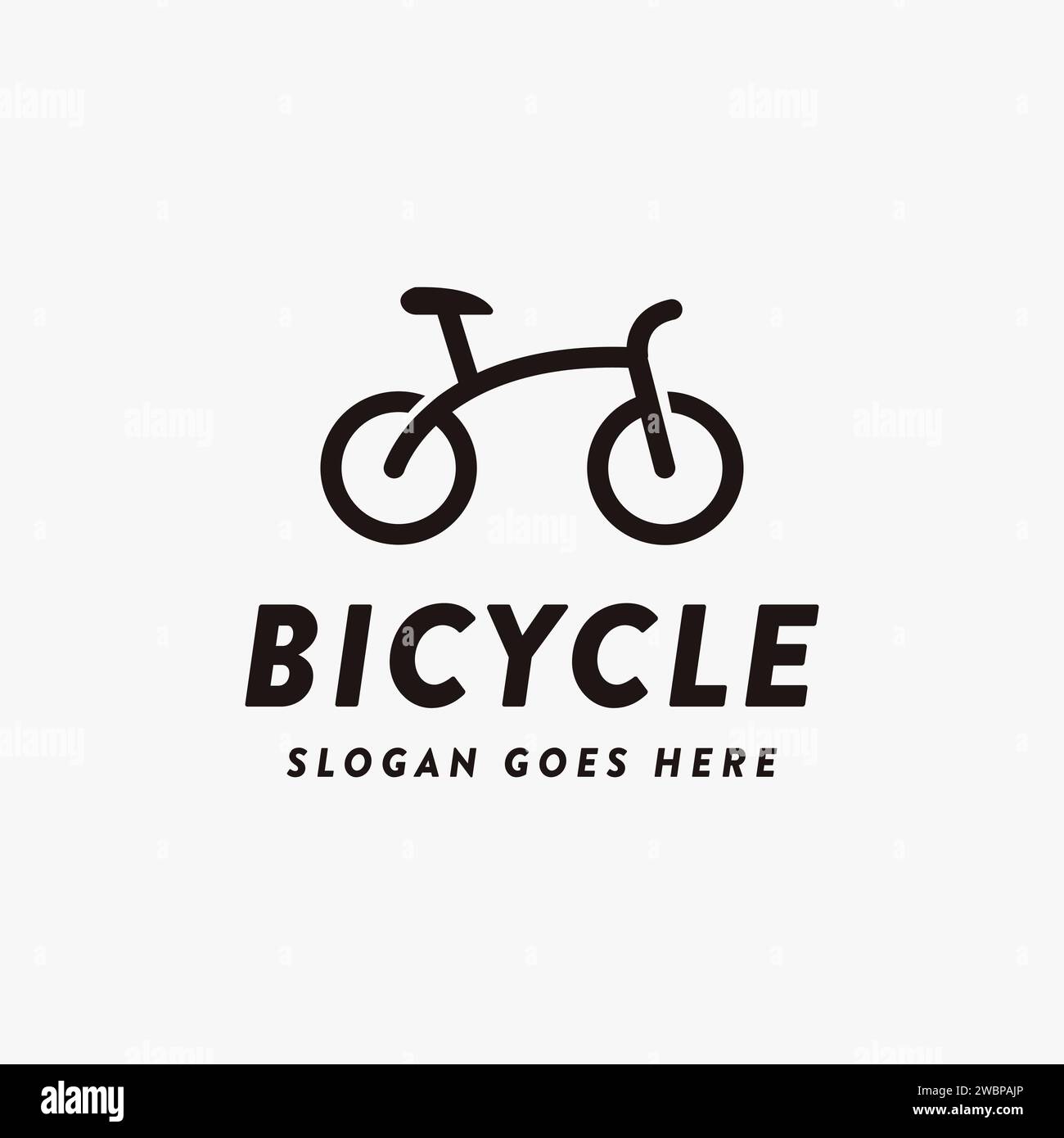 Modern minimalist bike, bicycle logo icon vector on white background ...
