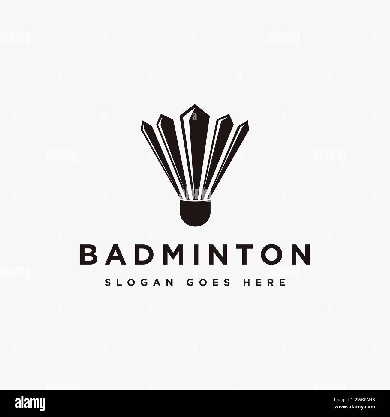Minimalist Shuttlecock badminton logo icon vector on white background ...