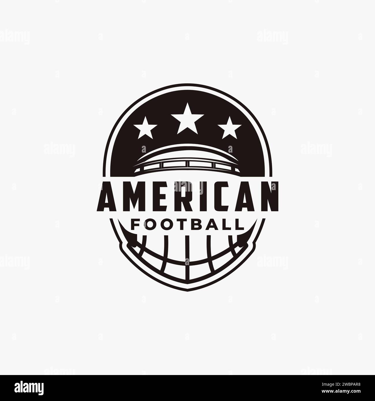 Badge patch emblem American football sport logo with football helmet ...