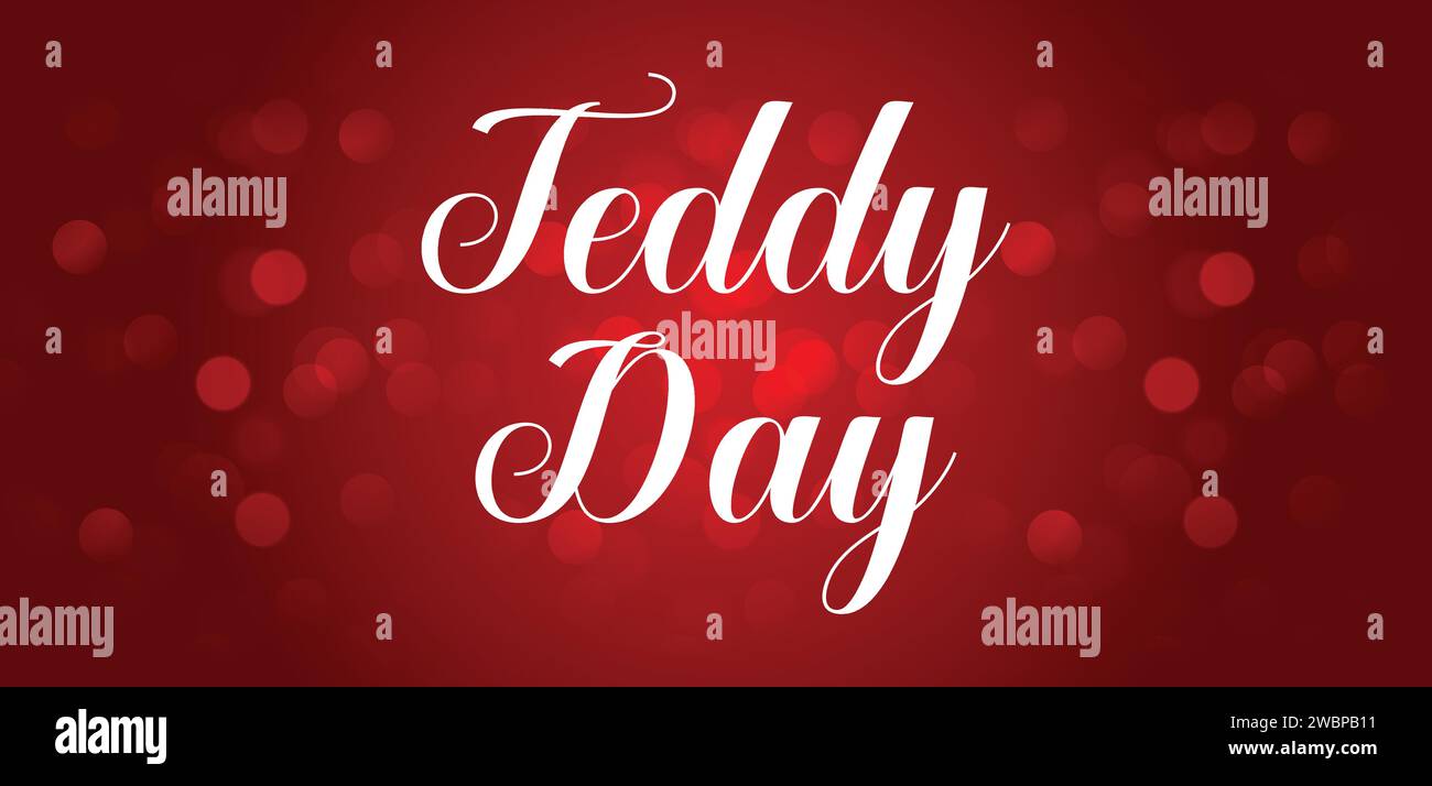 Happy Teddy Day Stylish Text Design Stock Vector Image & Art - Alamy