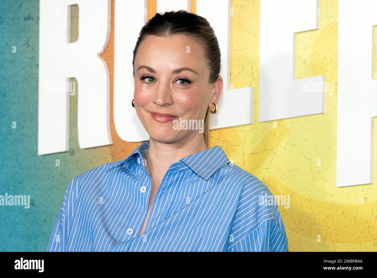 Kaley Cuoco arrives at the premiere of "Role Play" on Thursday, Jan. 11 ...