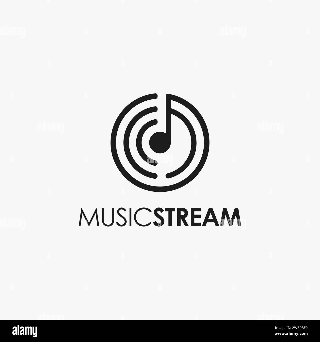 Abstract geometric music note wireless streaming logo icon vector on ...