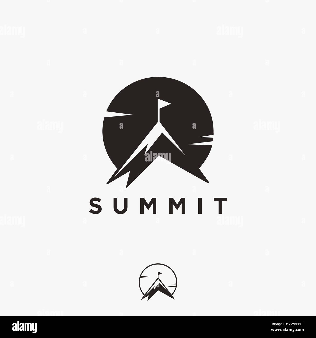 Simple Summit and sun logo, mountain peak logo icon vector template on ...