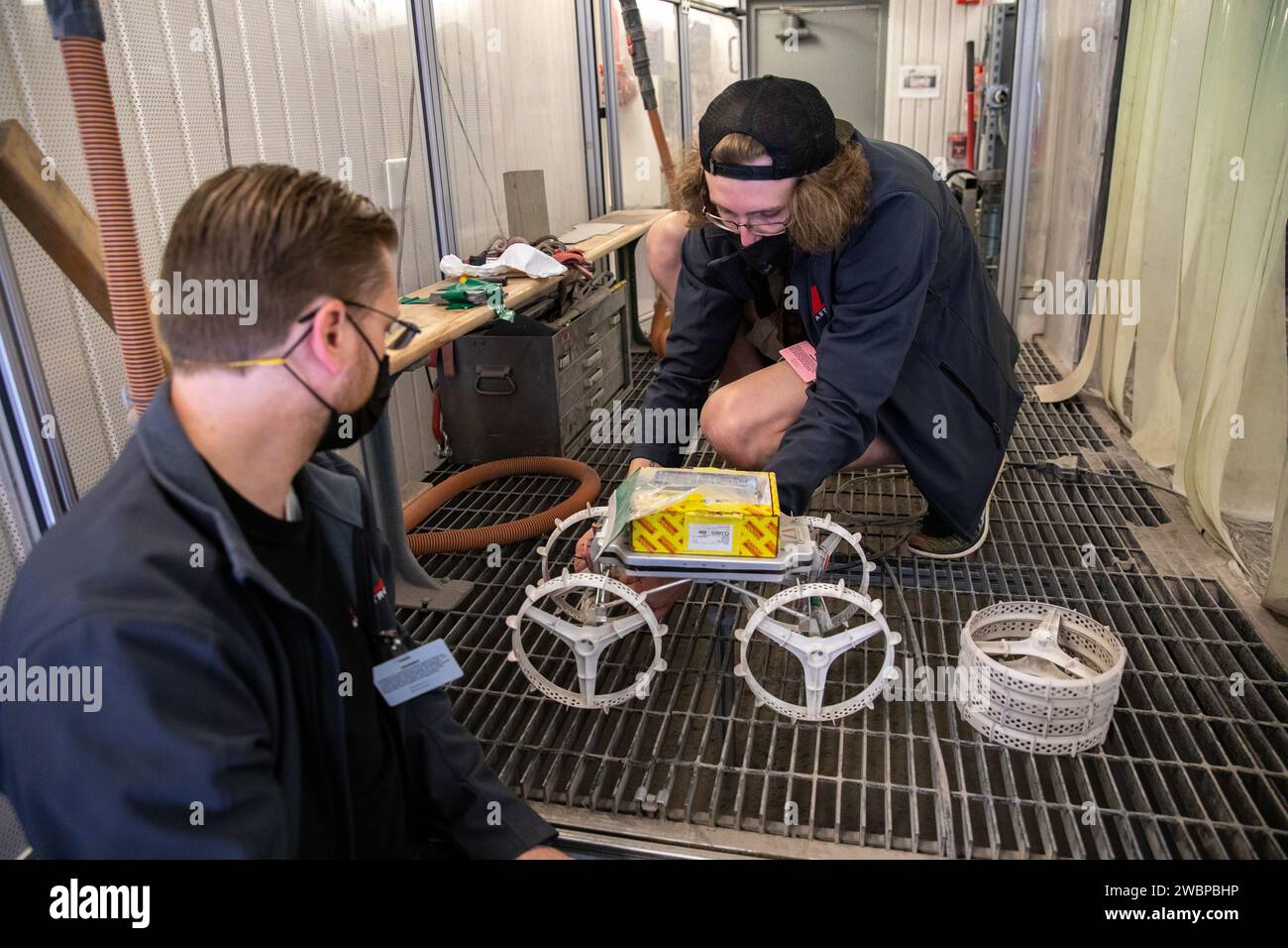 Astrobotic employees Troy Arbuckle, at left, Planetary Mobility lead ...
