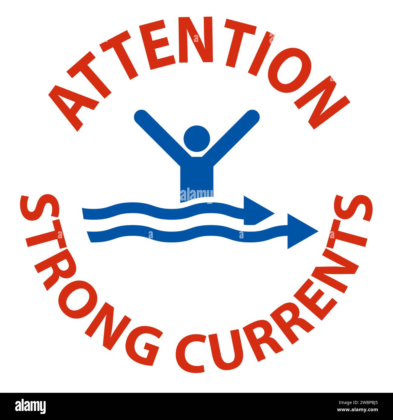 Water Safety Sign Attention - Strong Currents Stock Vector Image & Art ...