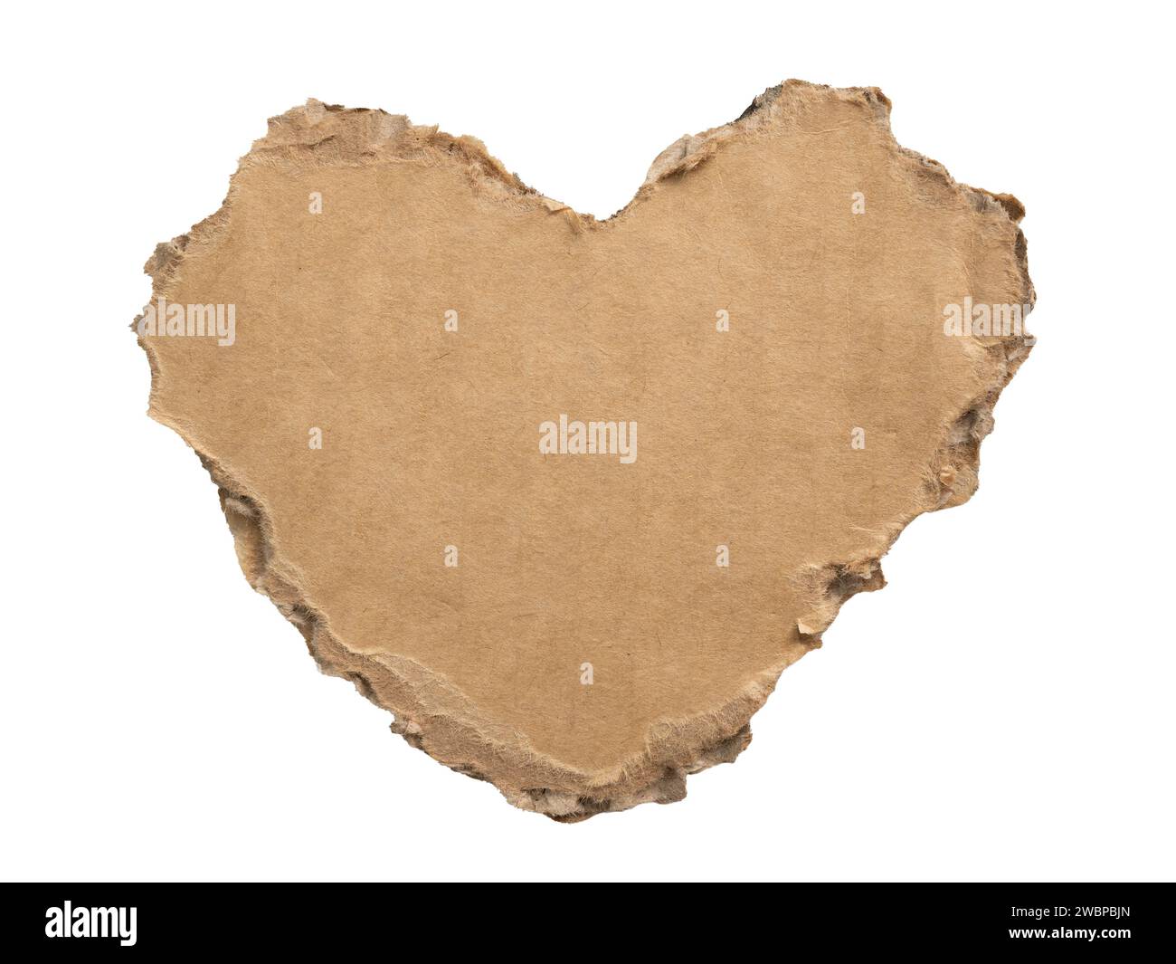 Heart-shaped cardboard paper on white background with clipping path ...