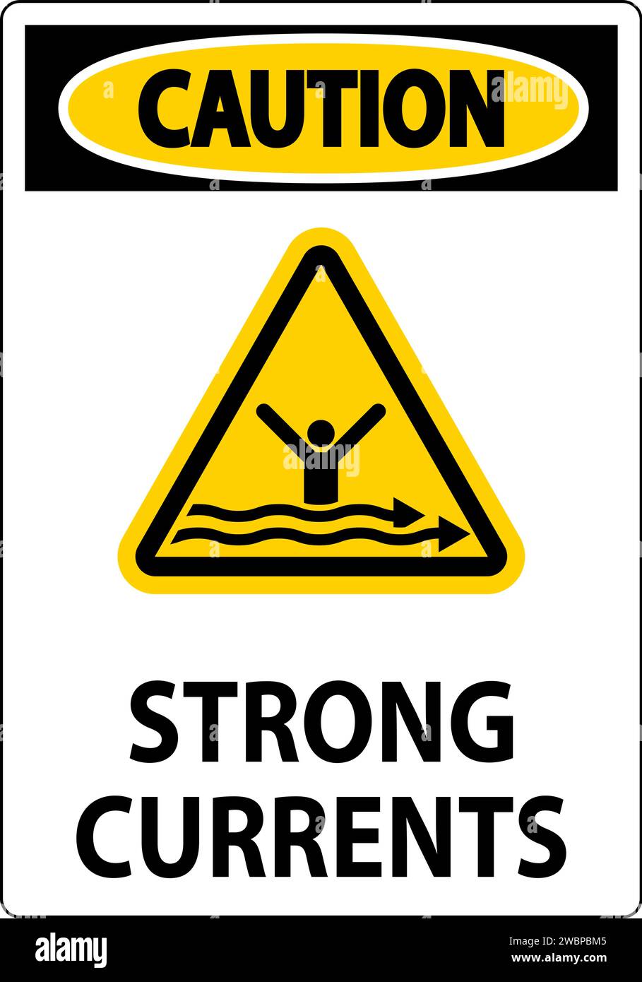 Water Safety Sign Caution - Strong Currents Stock Vector Image & Art ...