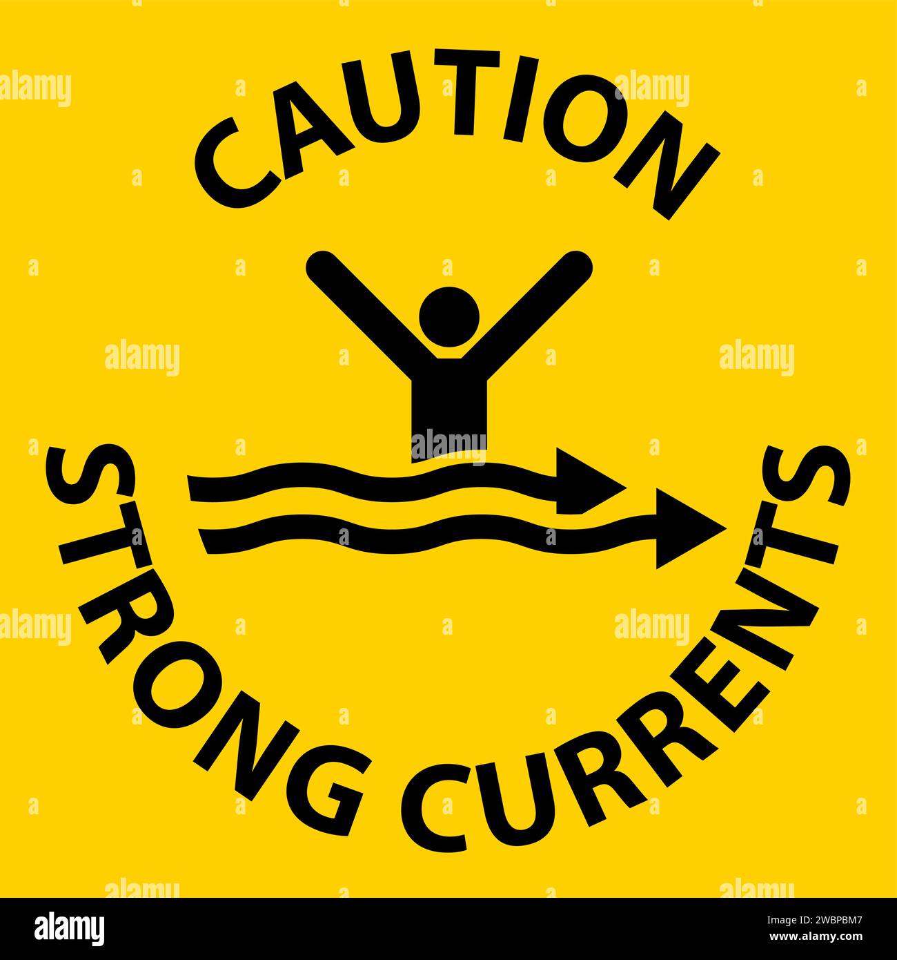 Water Safety Sign Caution - Strong Currents Stock Vector Image & Art ...