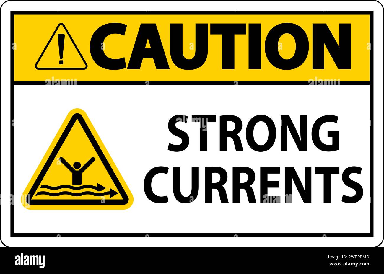 Water Safety Sign Caution - Strong Currents Stock Vector Image & Art ...