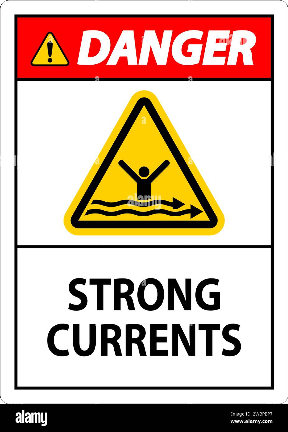 Water Safety Sign Danger - Strong Currents Stock Vector Image & Art - Alamy