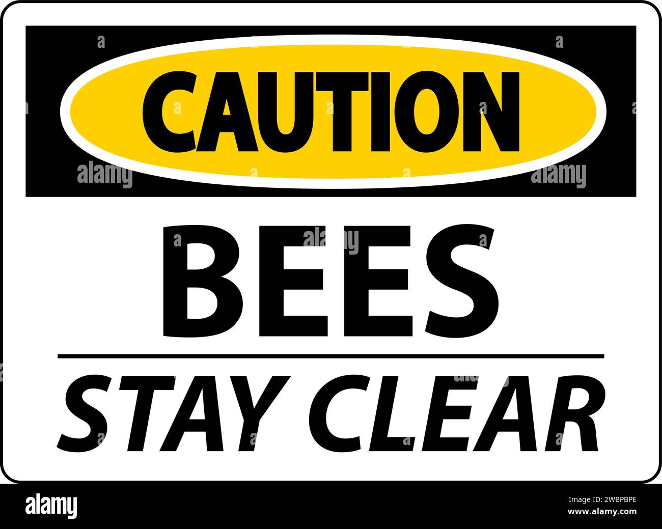 Caution Sign Bees - Stay Clear Stock Vector Image & Art - Alamy