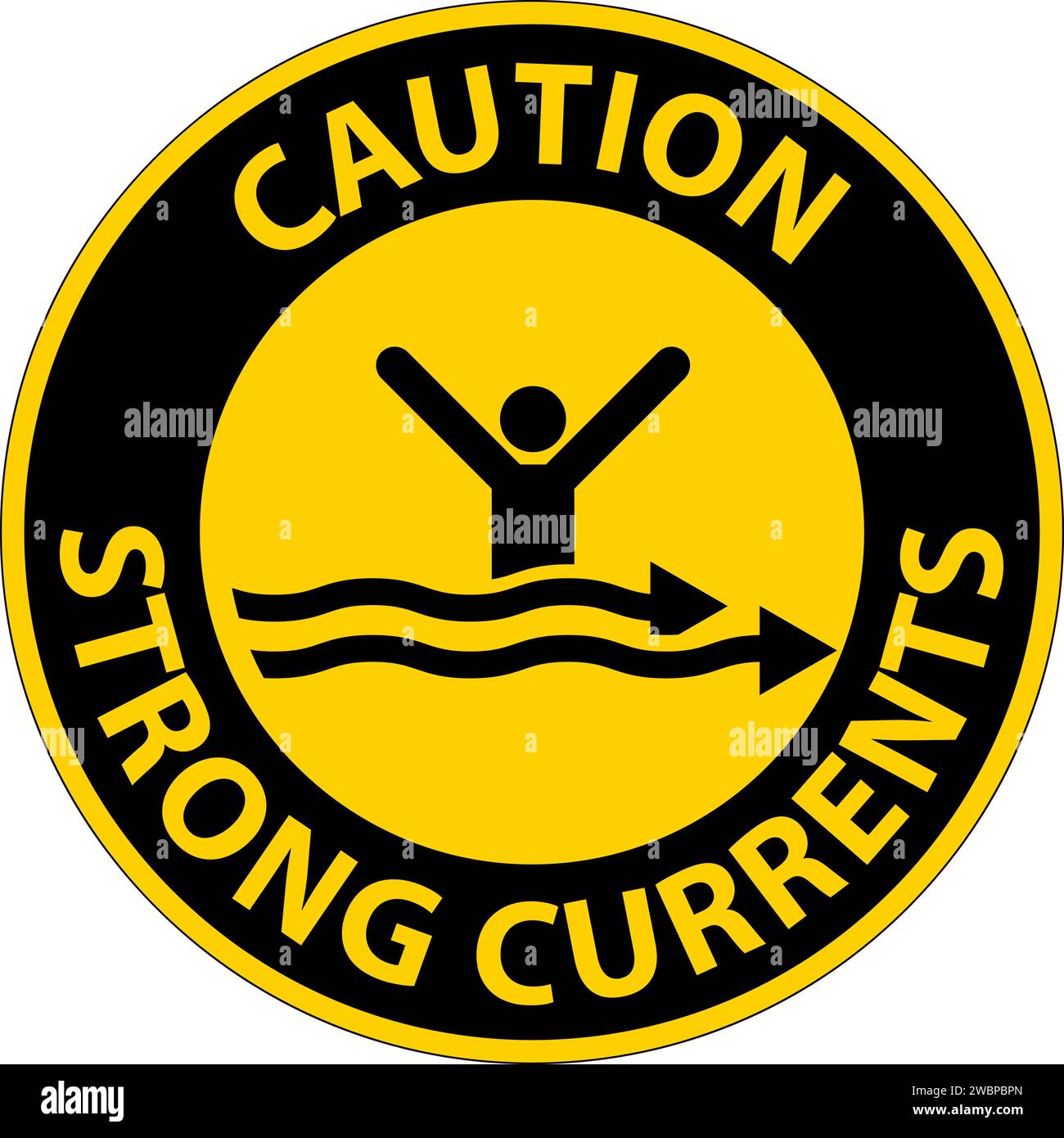 Water Safety Sign Caution - Strong Currents Stock Vector Image & Art ...