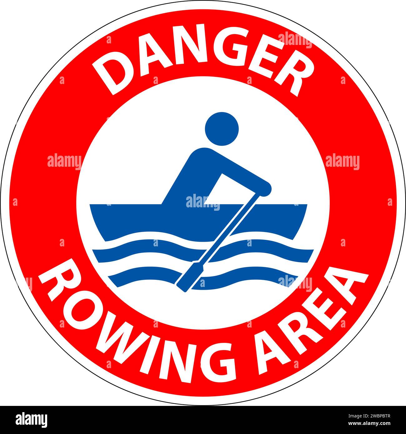 Water Safety Sign Danger - Rowing Area Stock Vector Image & Art - Alamy