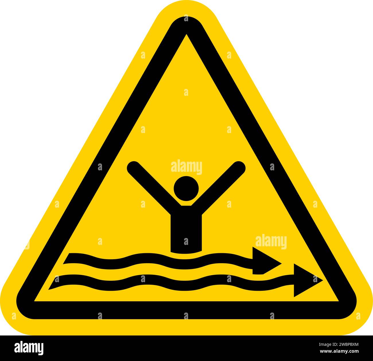 Water Safety Sign Warning - Strong Currents Stock Vector Image & Art ...