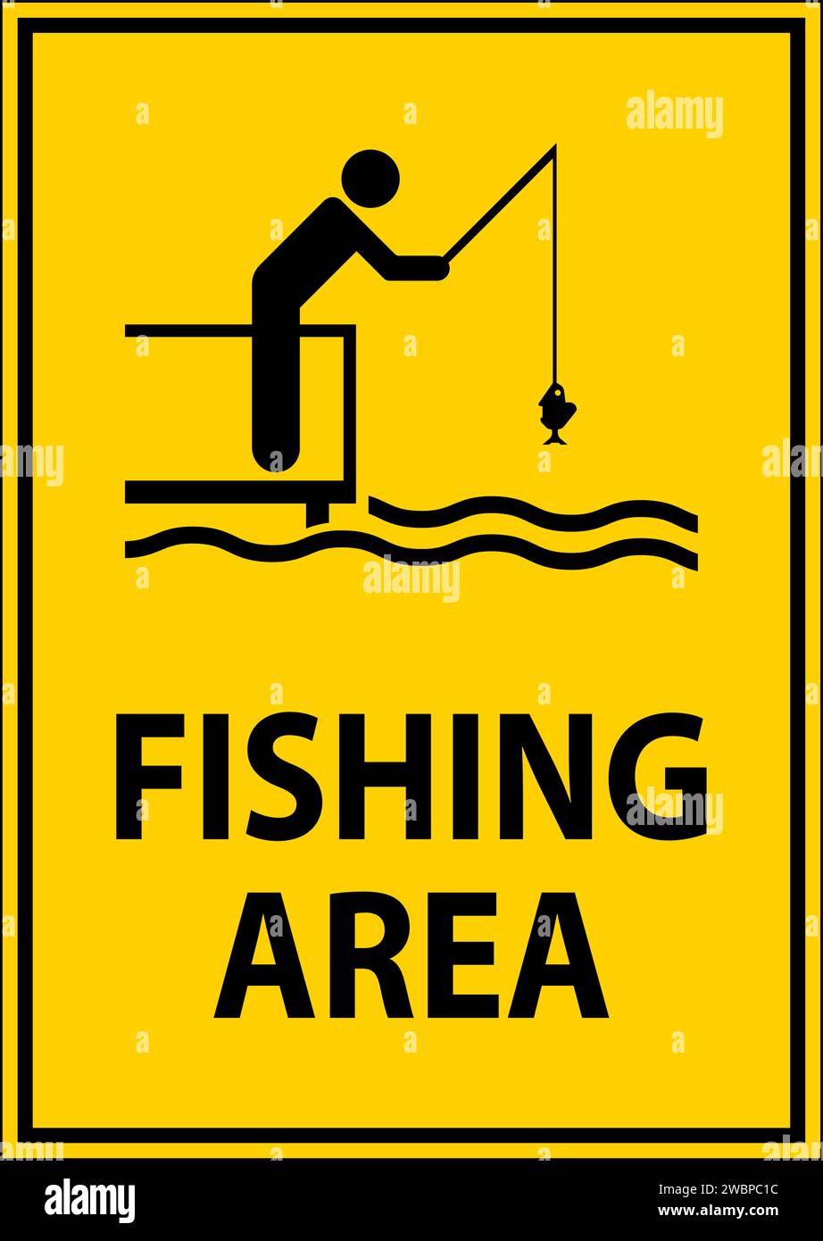Water Safety Sign Notice -Fishing Area Stock Vector Image & Art - Alamy