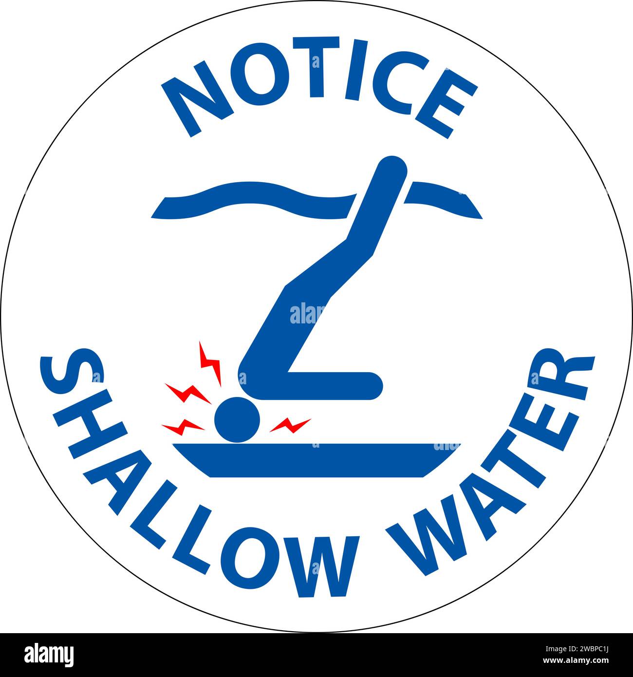 Water Safety Sign Notice - Shallow Water Stock Vector Image & Art - Alamy