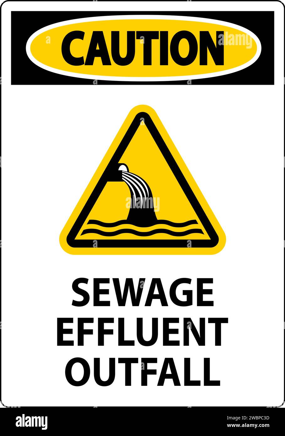 Water Safety Sign Caution - Sewage Effluent Outfall Stock Vector Image ...