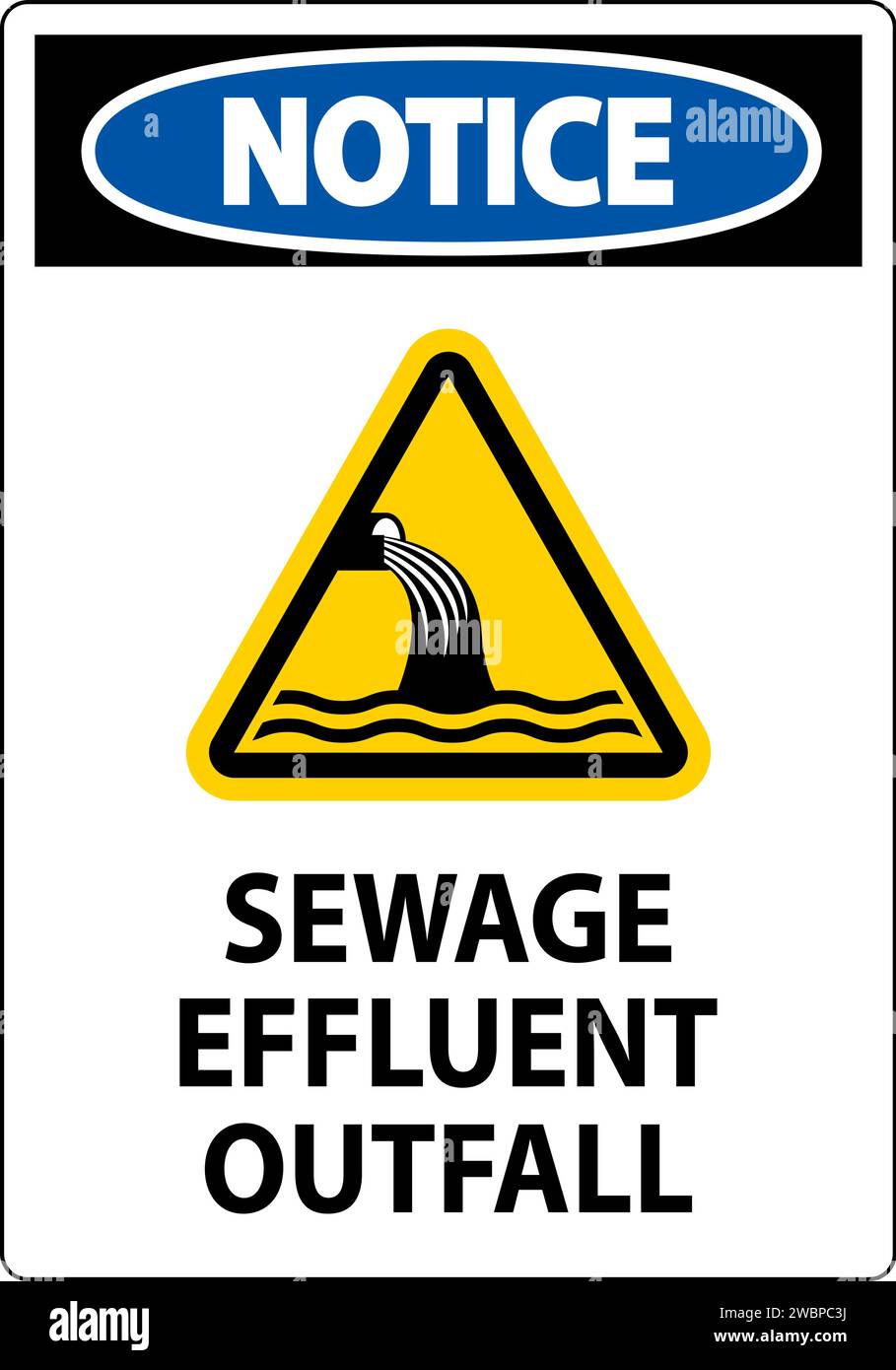 Water Safety Sign Notice - Sewage Effluent Outfall Stock Vector Image ...