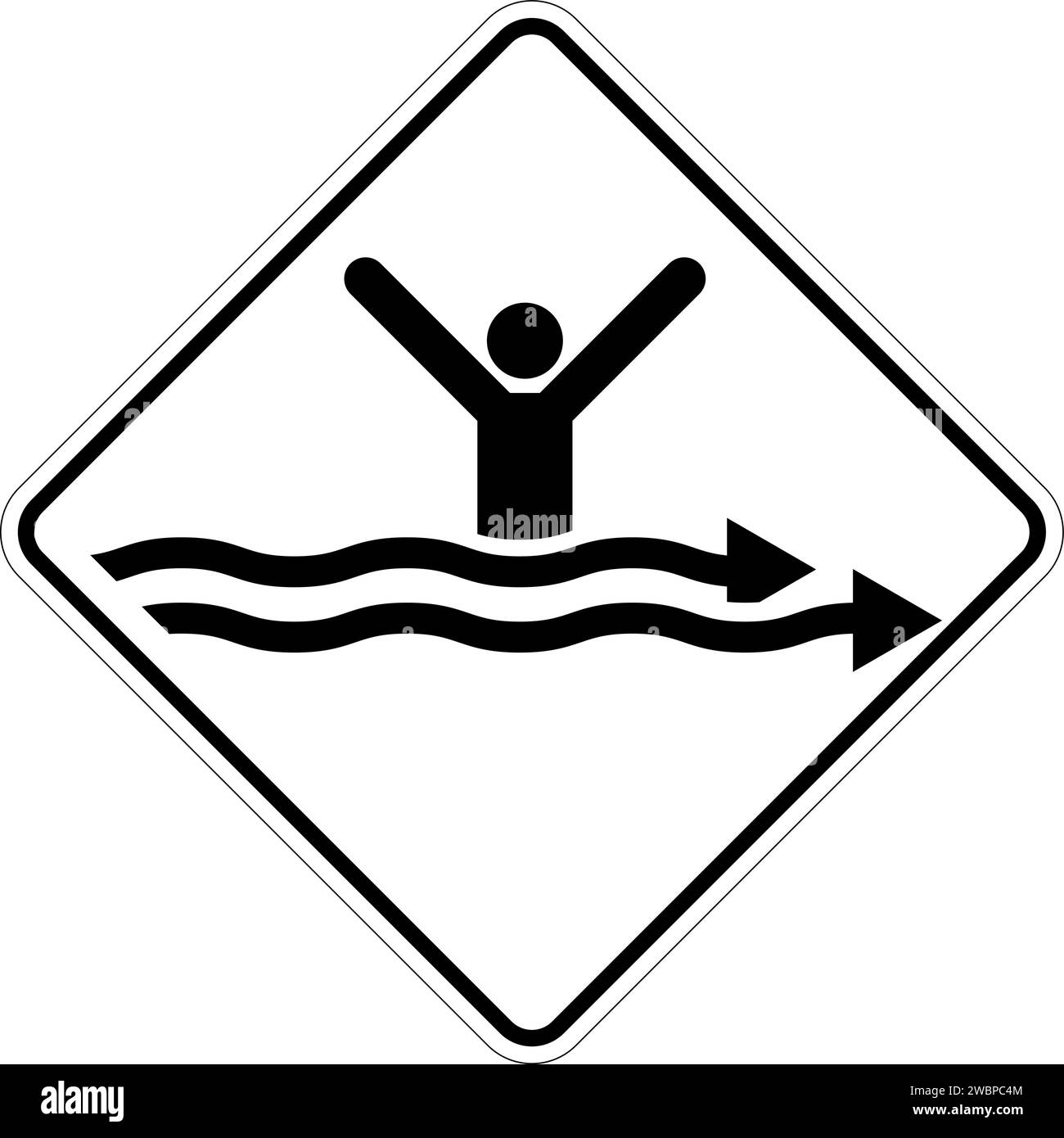 Water Safety Sign Warning - Strong Currents Stock Vector Image & Art ...