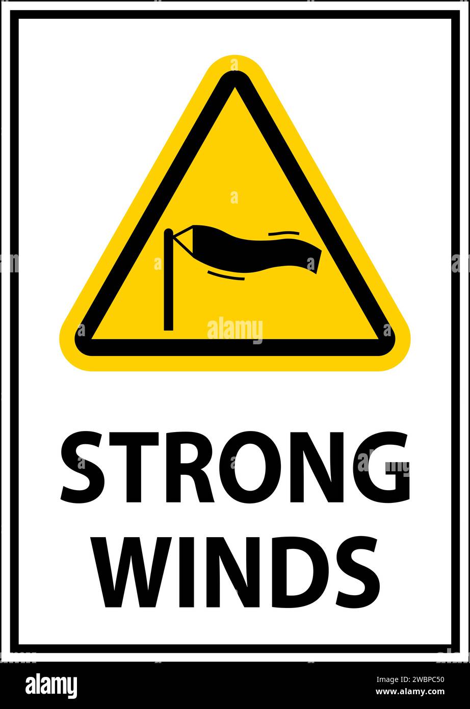 Water Safety Sign Warning - Strong Winds Stock Vector Image & Art - Alamy