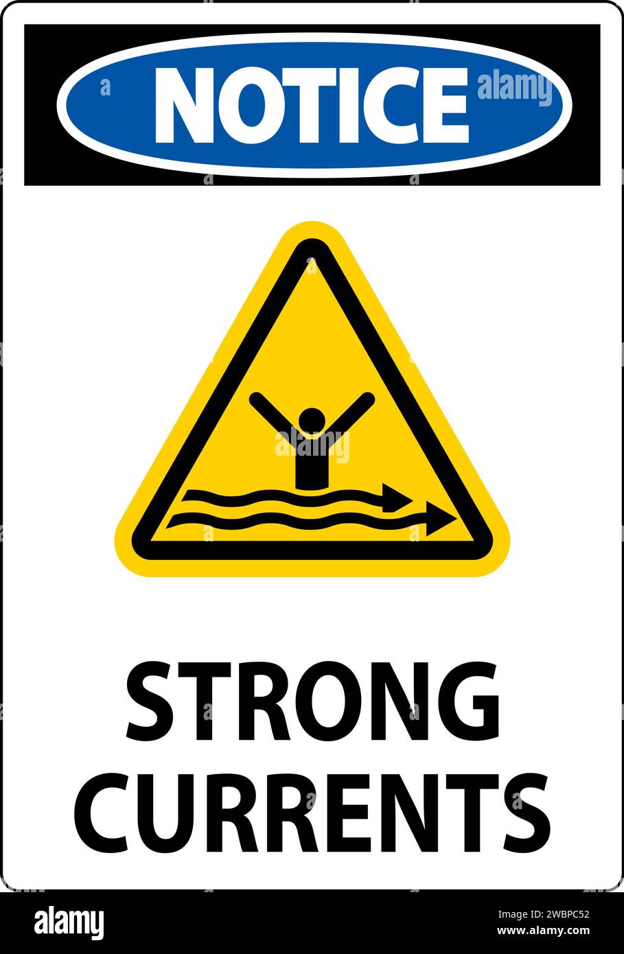 Water Safety Sign Notice - Strong Currents Stock Vector Image & Art - Alamy