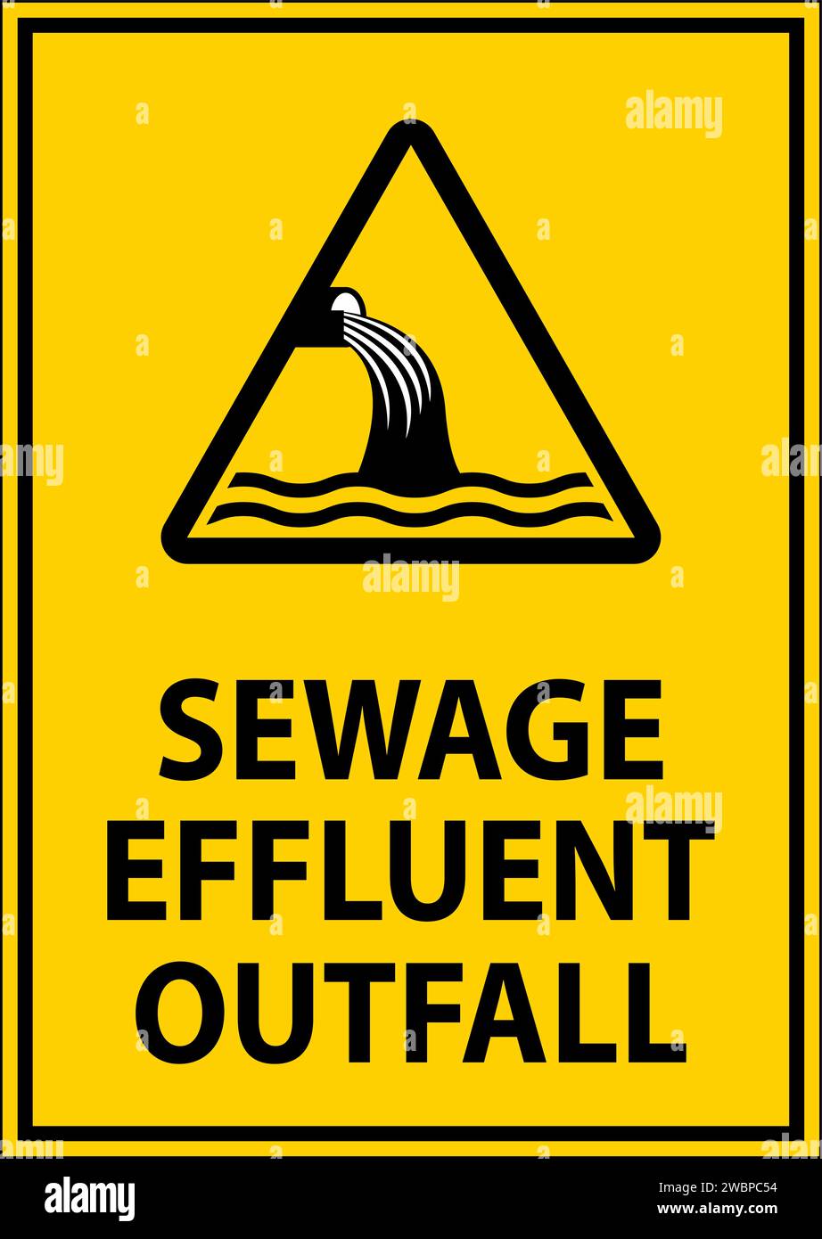 Water Safety Sign Warning - Sewage Effluent Outfall Stock Vector Image ...