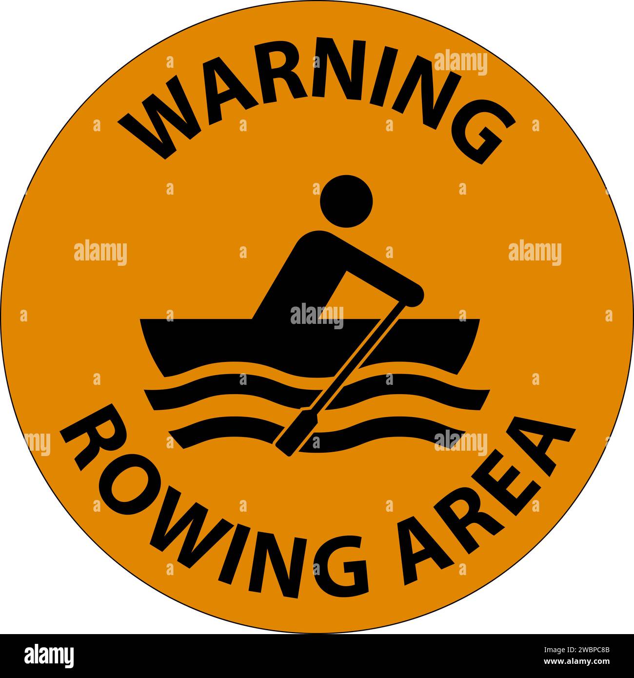 Water Safety Sign Warning - Rowing Area Stock Vector Image & Art - Alamy